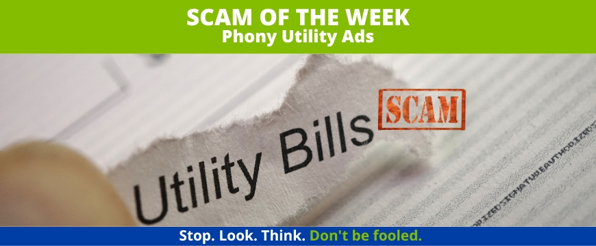 Recent Scams Article: Phony Utility Ads - First National Bank